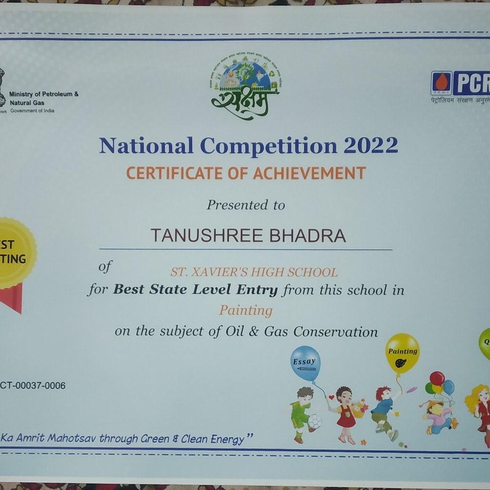 National level winners of PCRA Competitions - St. Xavier's High School ...